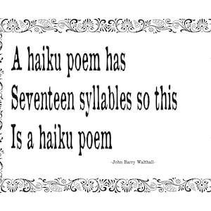 Een Haiku gedicht / downloadbare digitale afdrukbaar bestand - Etsy ...