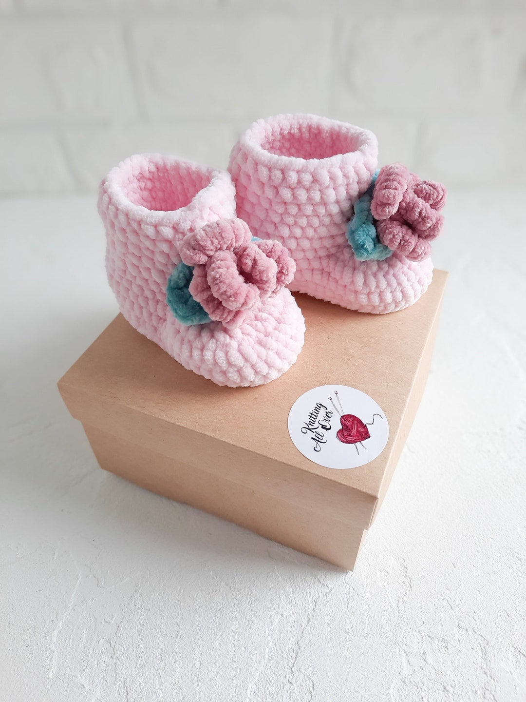 Baby Booties for Girl, Crochet Baby Shoes, Newborn Booties, Baby Outfit ...