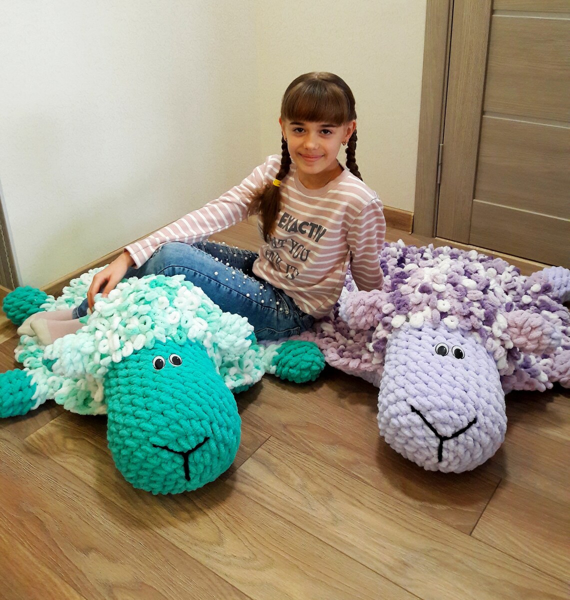 Crochet Lamb Rug Area Kids Rug Animal Soft Room Rug | Etsy