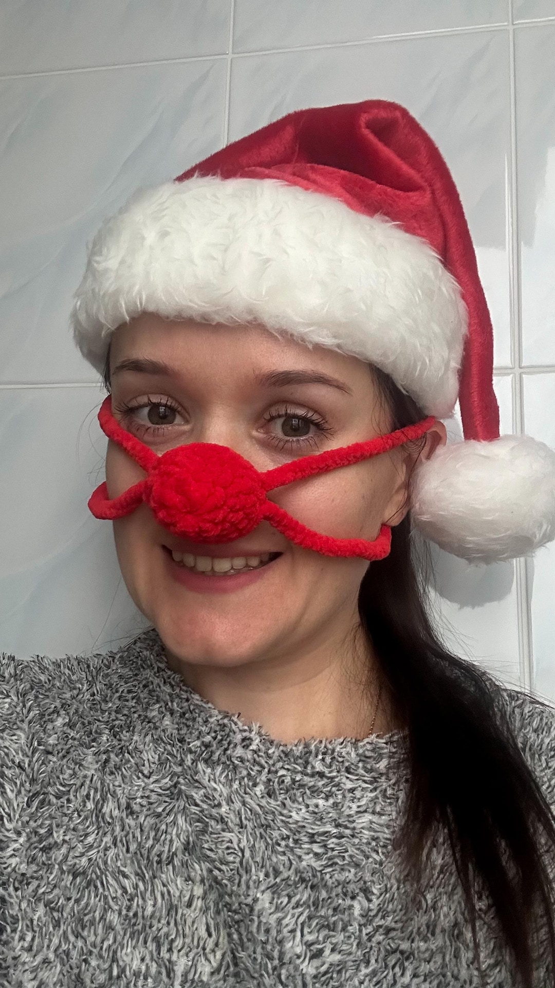 Santa Claus's Nose Warmer, Christmas Nose Cover, Nose Muff, Adult Kids ...