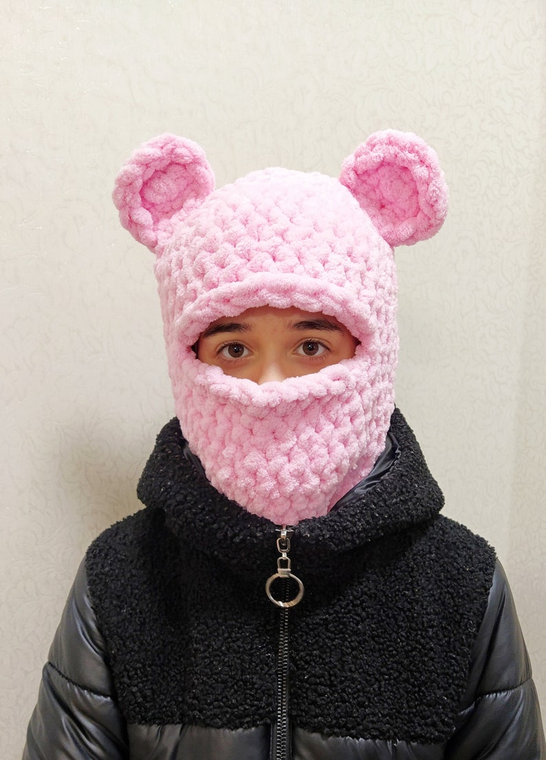 Bear Balaclava Knit Warm Hat Custom Balaklava Womens Funny - Etsy