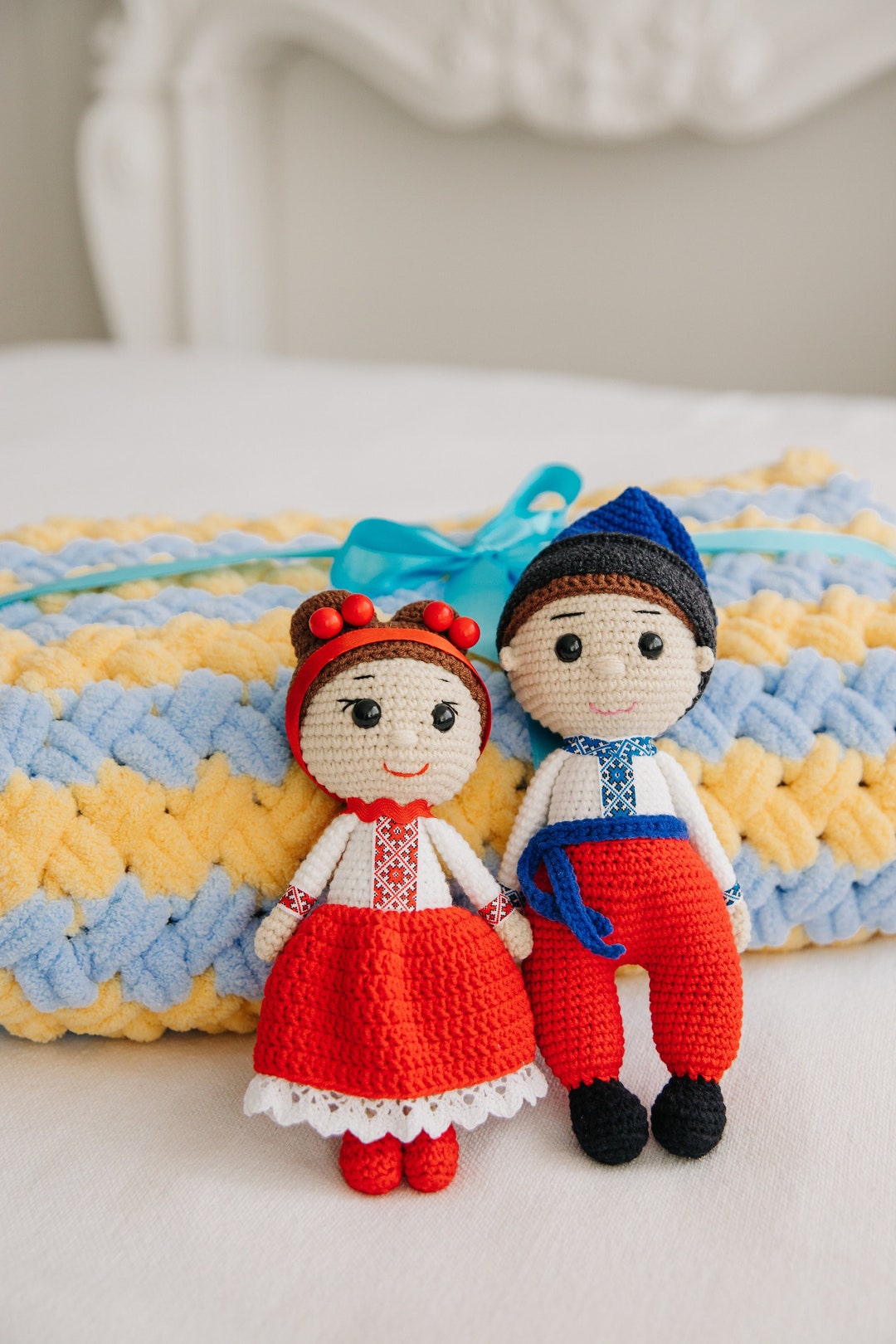 Crochet Ukrainian Couple Dolls, Ukrainian Girl Cossack, Ukrainian ...