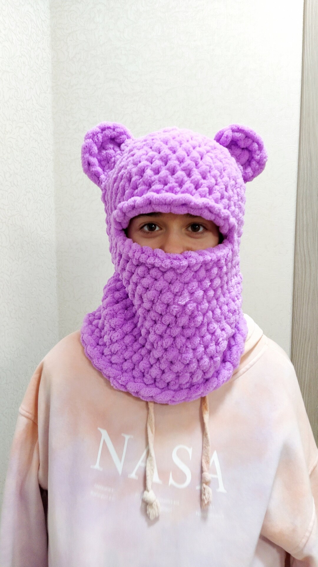 Balaclava With Ears Knit Hat Bear Custom Balaklava Adult Balaclava ...