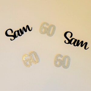 60th Birthday, 60th Birthday Decoration, 60th Birthday Confetti, Black ...