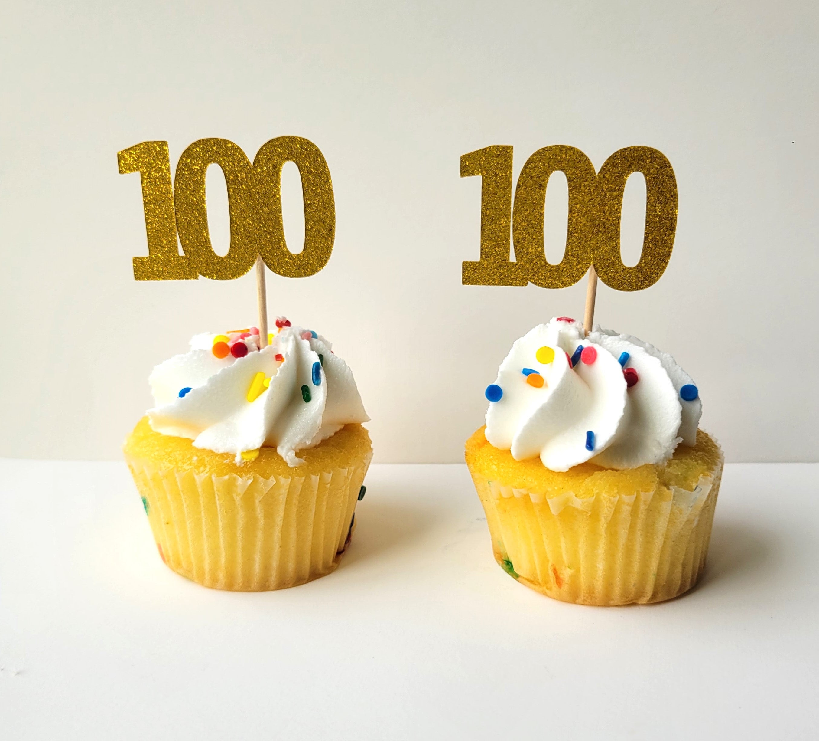 100th Birthday Cupcake Toppers, 100th Birthday Cupcake Topper, 100 ...