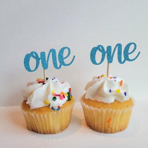 First Birthday Cupcake Toppers, 1st Birthday Cupcake Topper, One ...