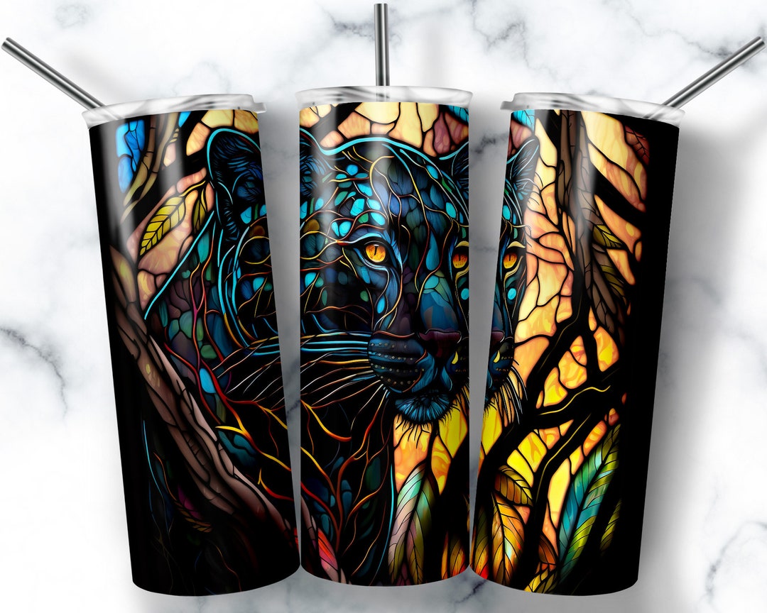 Panther Sublimation Wrap, 20oz Skinny Tumbler, Sublimation Design ...