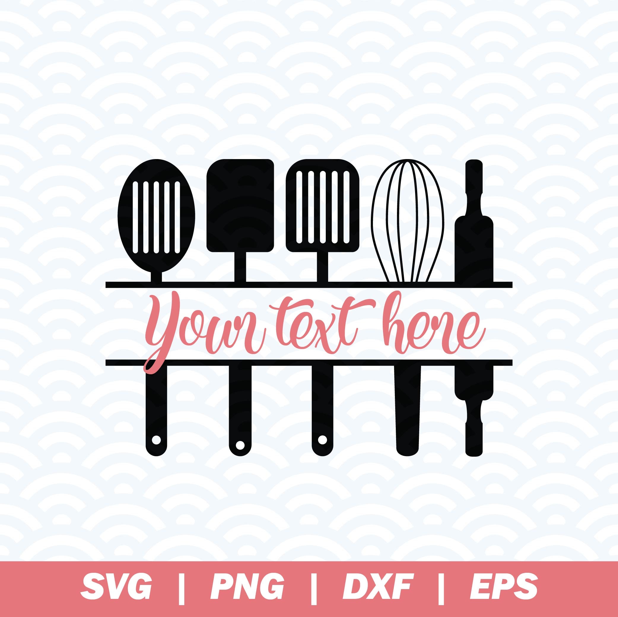 Kitchen Monogram SVG, Kitchen Svg, Split Kitchen Cut Files, Cuttable ...