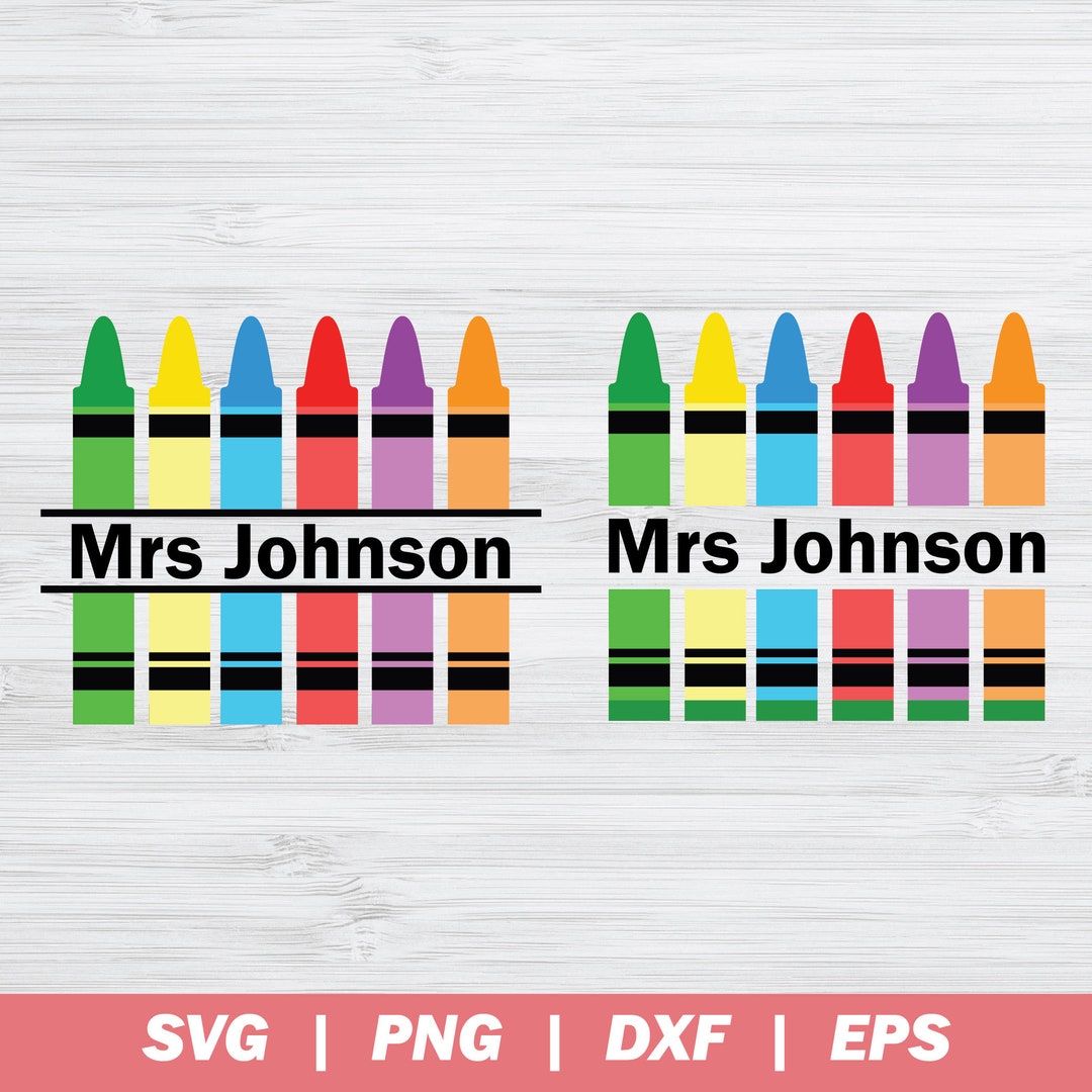 Crayon Split Monogram SVG, Teacher Crayon Svg, School Svg, Kindergarten ...