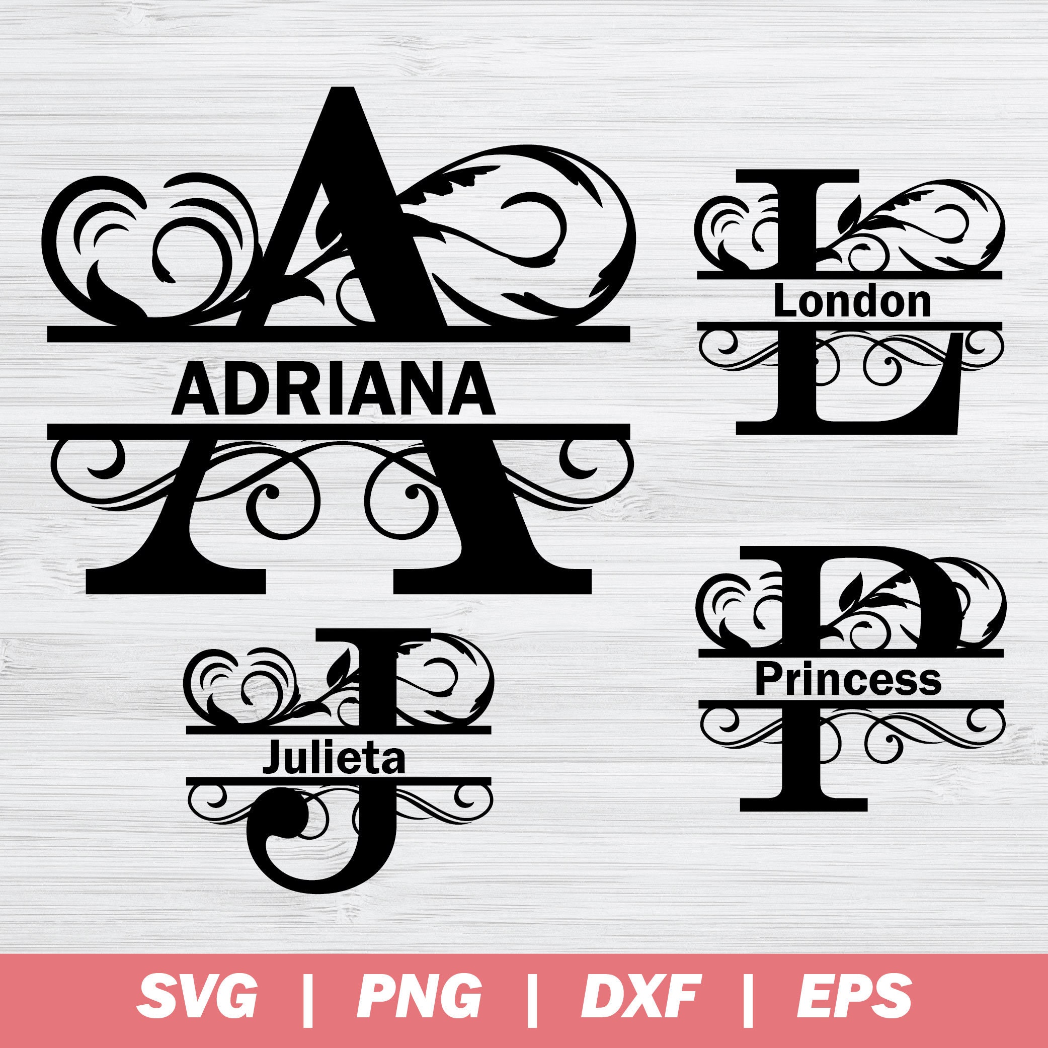 Dividir monograma svg, letras divididas svg, letras de monograma ...