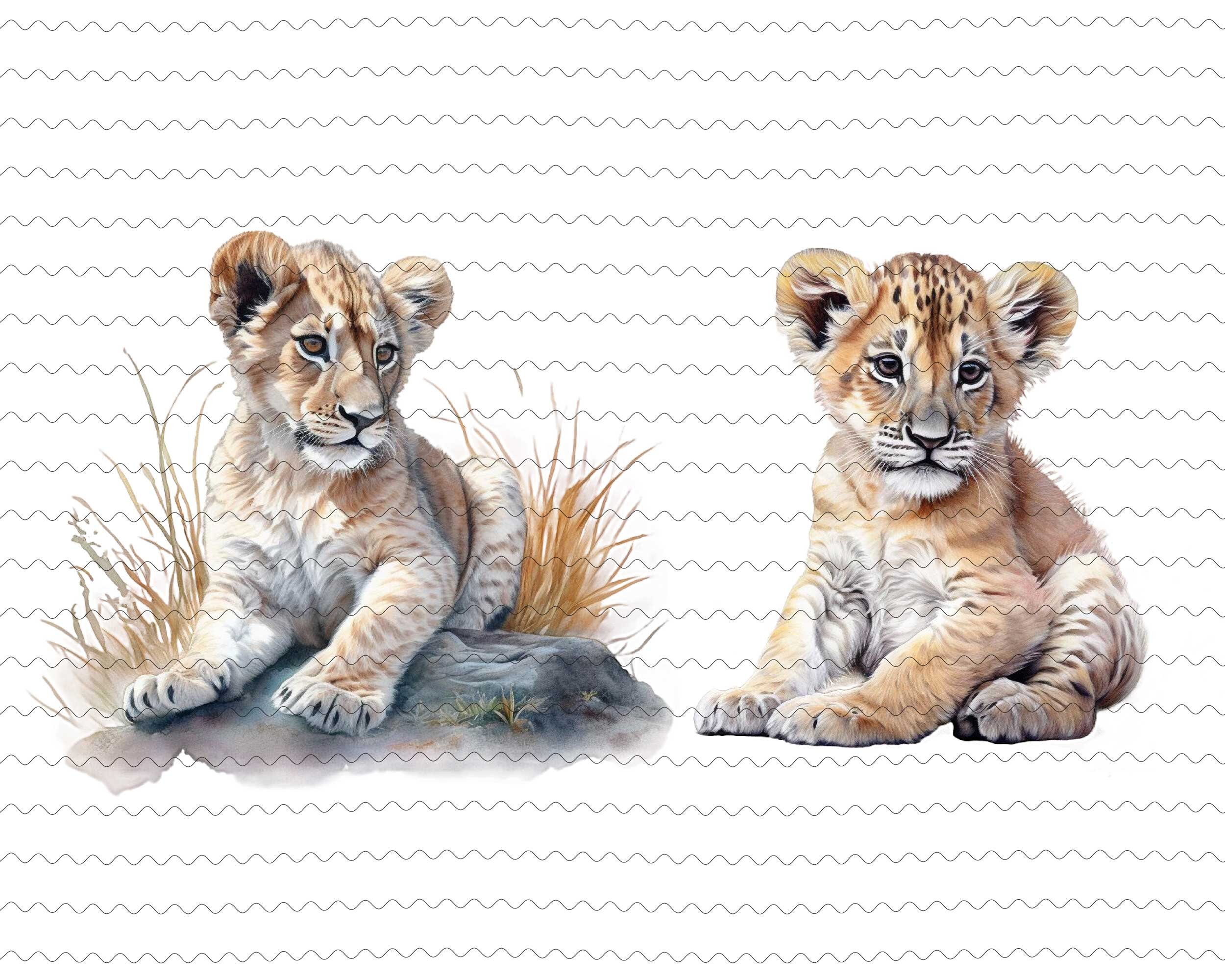 16 Watercolor Baby Lion Clipart Animals Nursery High - Etsy