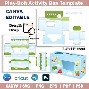 Play-doh Box Template Canva Activity Box Template Party Box Template ...
