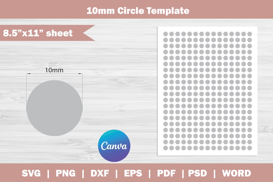 10mm Circle Template, 10mm Circle Template, Circle Collage Sheet ...