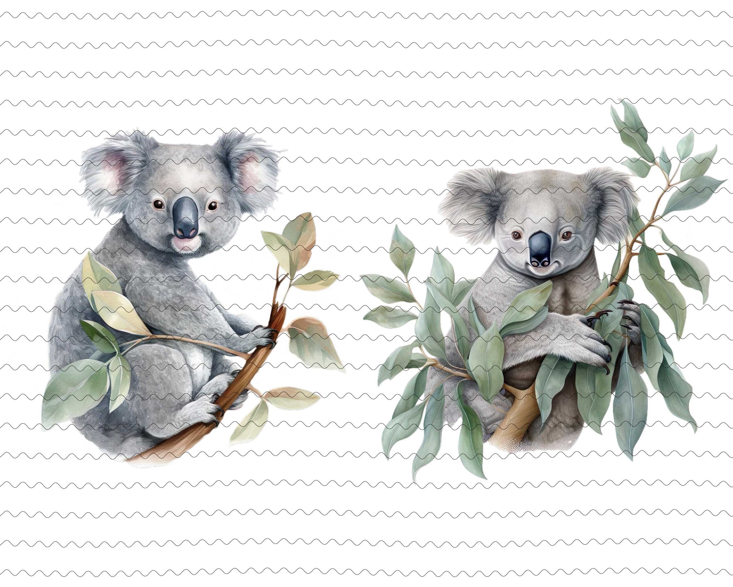 16 Watercolor Koala Clipart Animals Nursery High Quality - Etsy