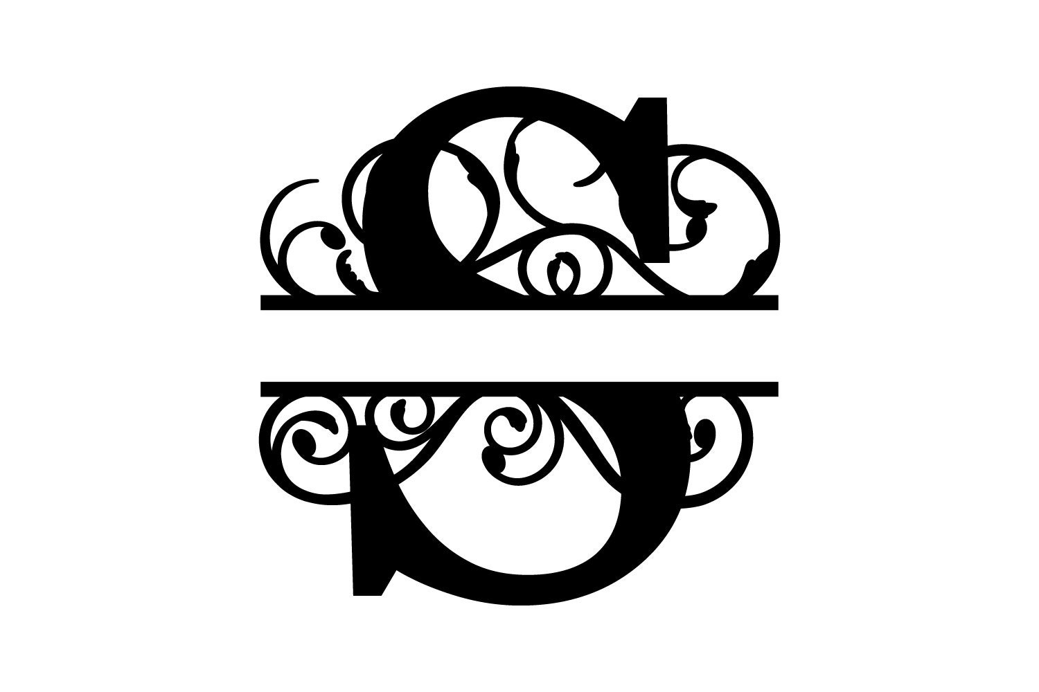 Split Monogram SVG, Split Letter Svg, Split Monogram Letters, Split ...