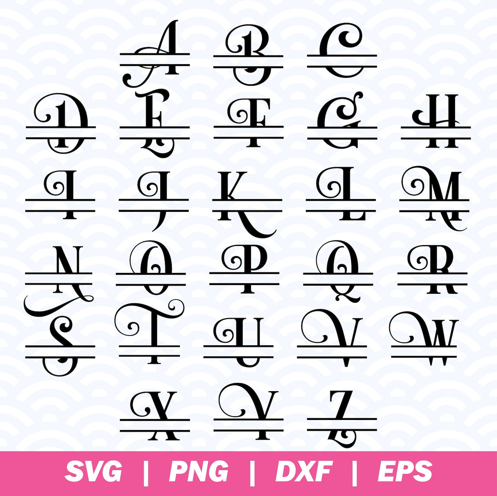 Dividir monograma SVG Dividir svg de fuente Svg inicial Svg - Etsy España