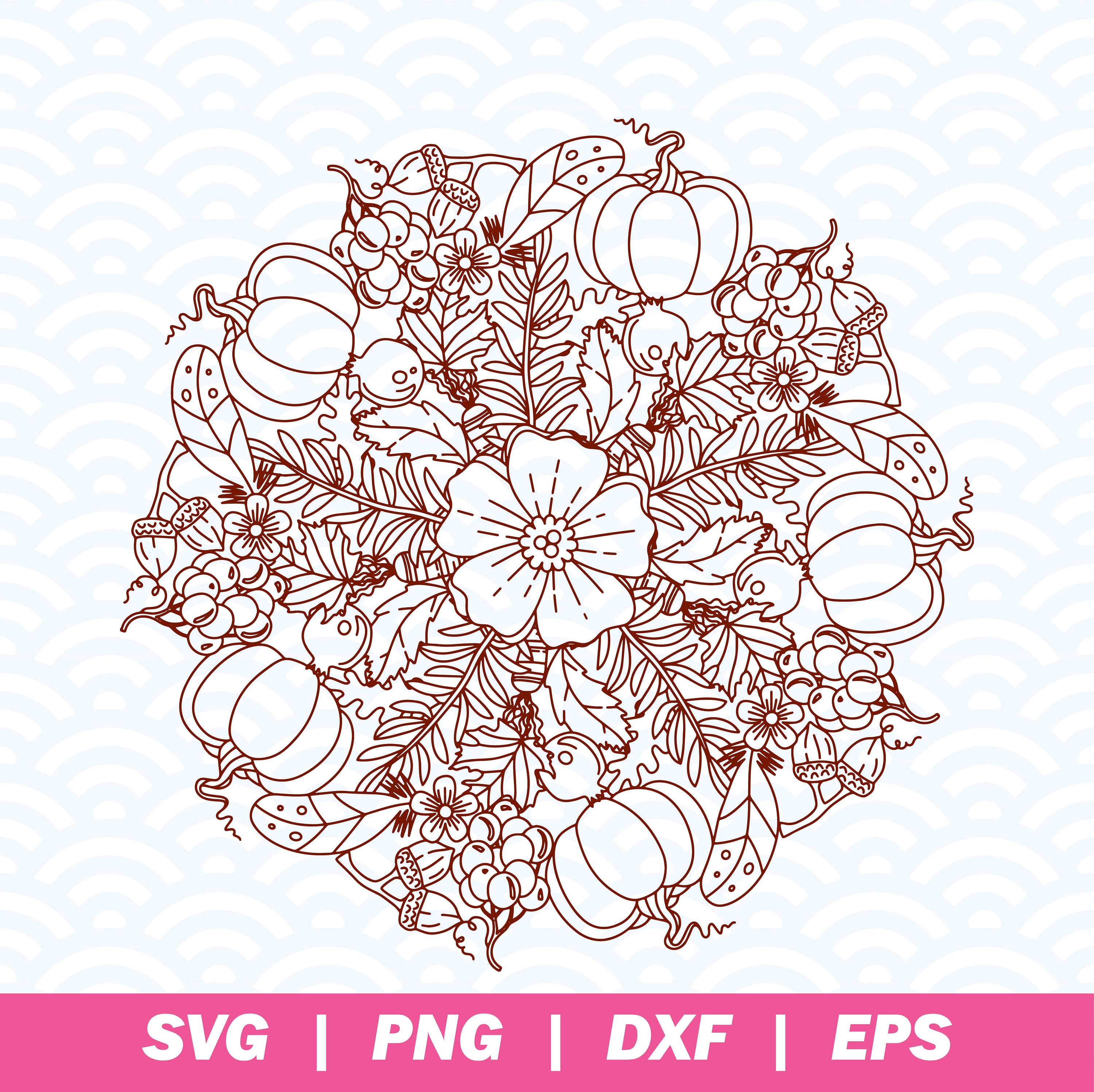 Pumpkin Mandala SVG Fall Svg Pumpkin Zentagle Svg October | Etsy