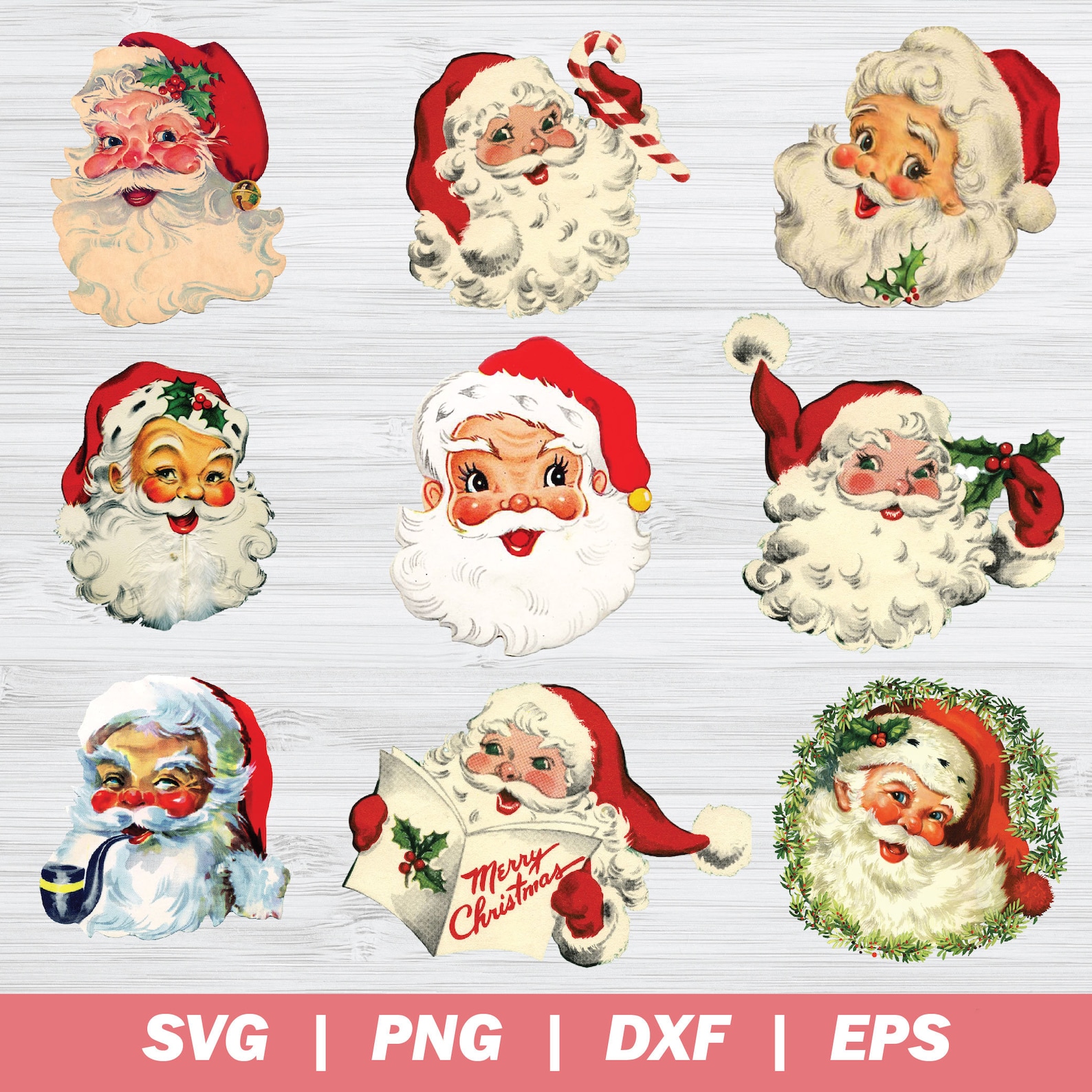 Vintage Santa PNG Santa Claus Clipart Christmas Clip Art - Etsy