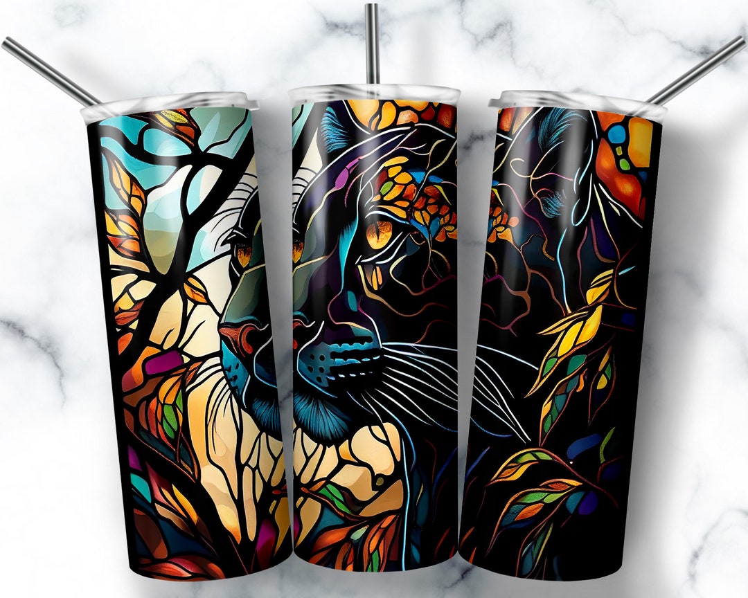 Panther Sublimation Wrap, 20oz Skinny Tumbler, Sublimation Design ...