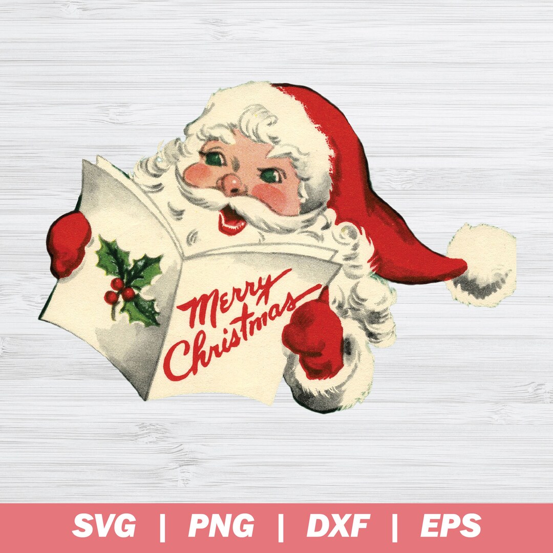 Vintage Santa PNG, Santa Claus Clipart, Christmas Clip Art, Greeting ...
