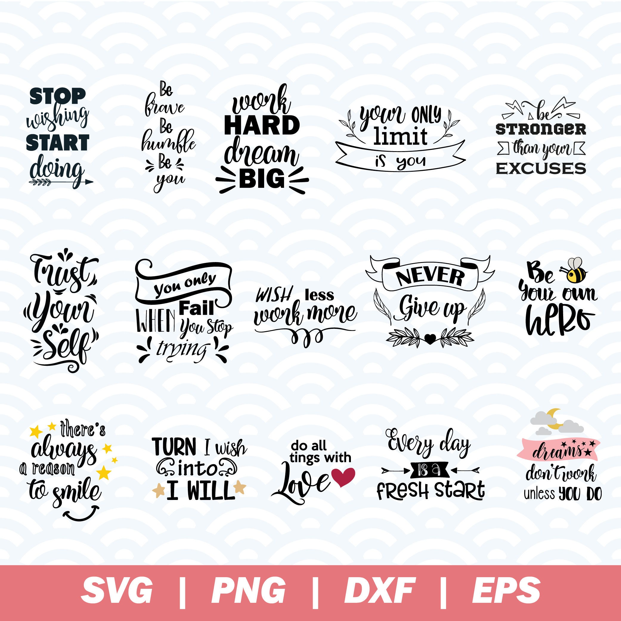 Motivational SVG Bundleinspirational Svg Bundle | Etsy
