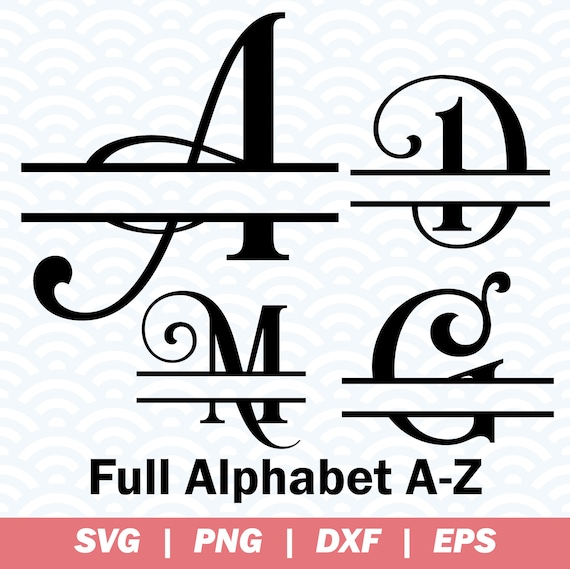Split Monogram Svg Split Font Svg Initial Svg Letter Svg Etsy