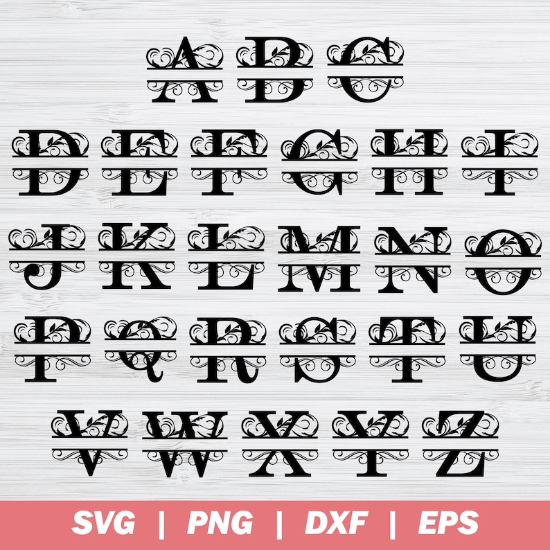 Split Monogram SVG, Split Letter Svg, Split Monogram Letters, Split ...