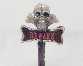 Skull Beware Sign - Etsy