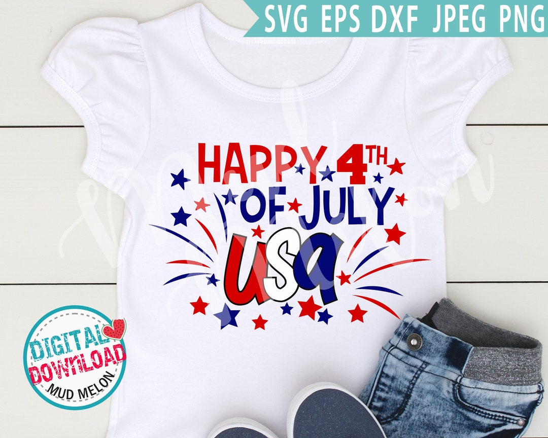 July 4th Svg Eps Dxf Png Jpeg Cut File, USA Clipart, Digital Download ...