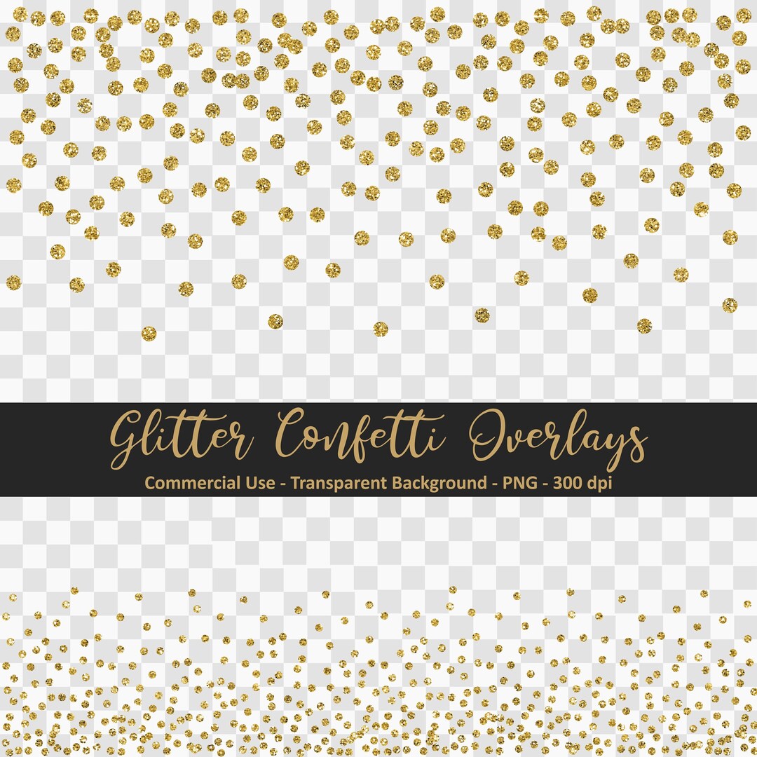Gold Glitter Confetti Overlay PNG Images Gold Glitter - Etsy Canada