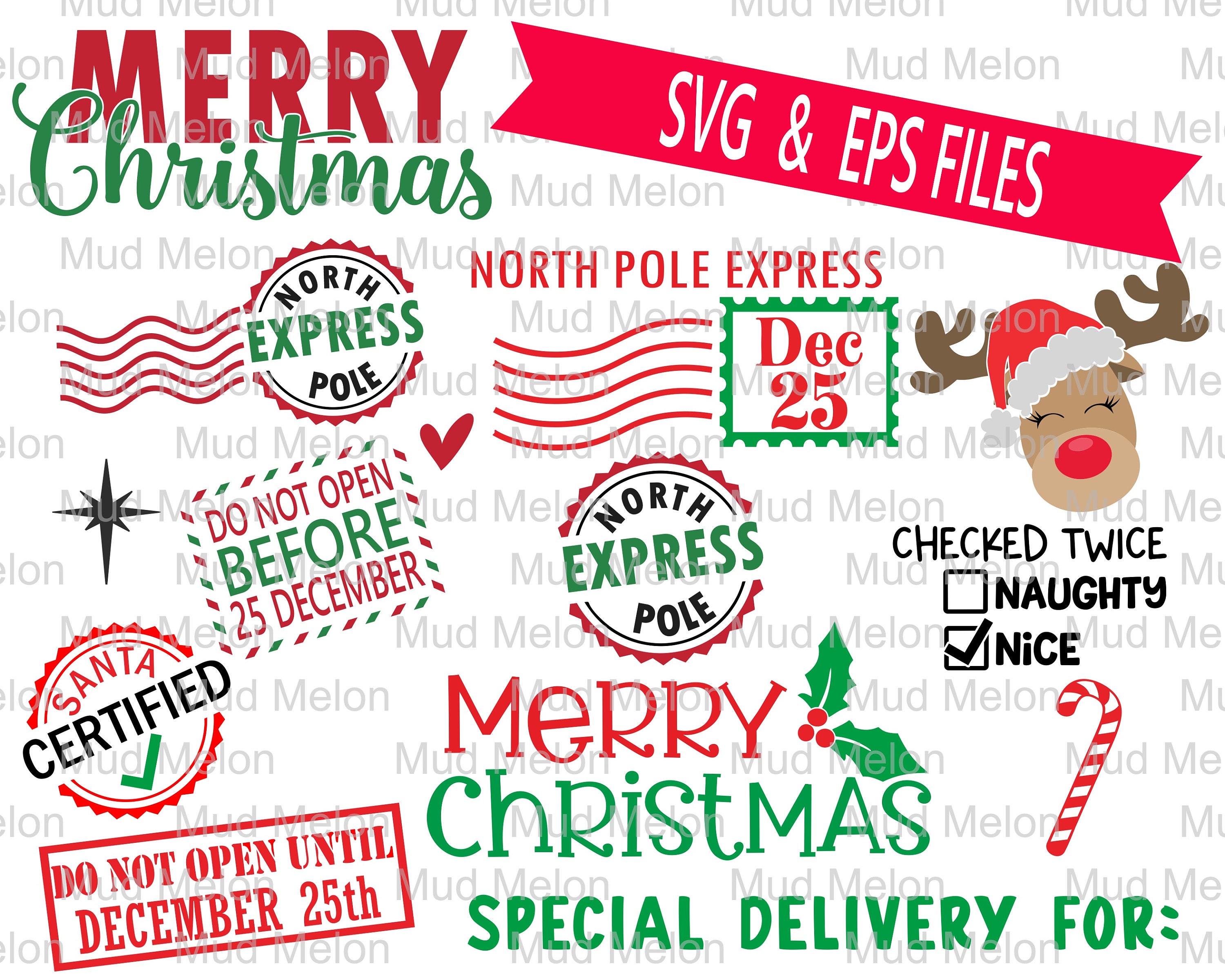 Santa Sack SVG Cut File Set. Christmas Santa Bag. Christmas | Etsy