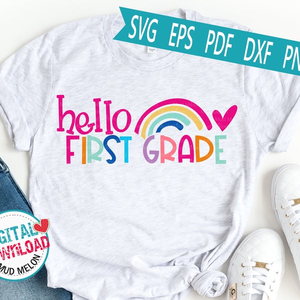 Hello First Grade Svg - Etsy