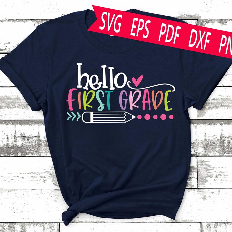 Hello First Grade Svg - Etsy
