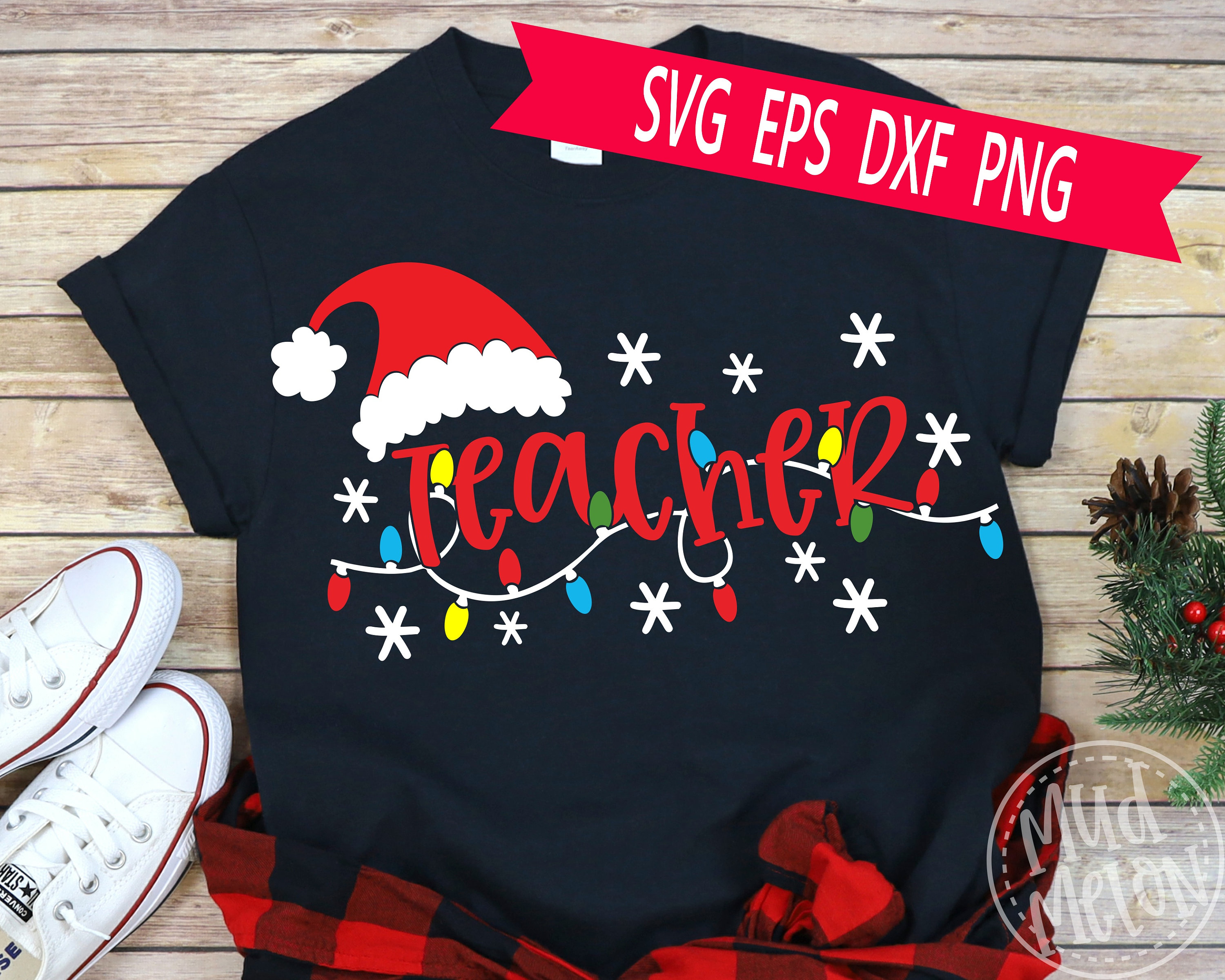 Teacher Svg Eps Dxf Png Cut File Teacher Christmas Svg Shirt | Etsy