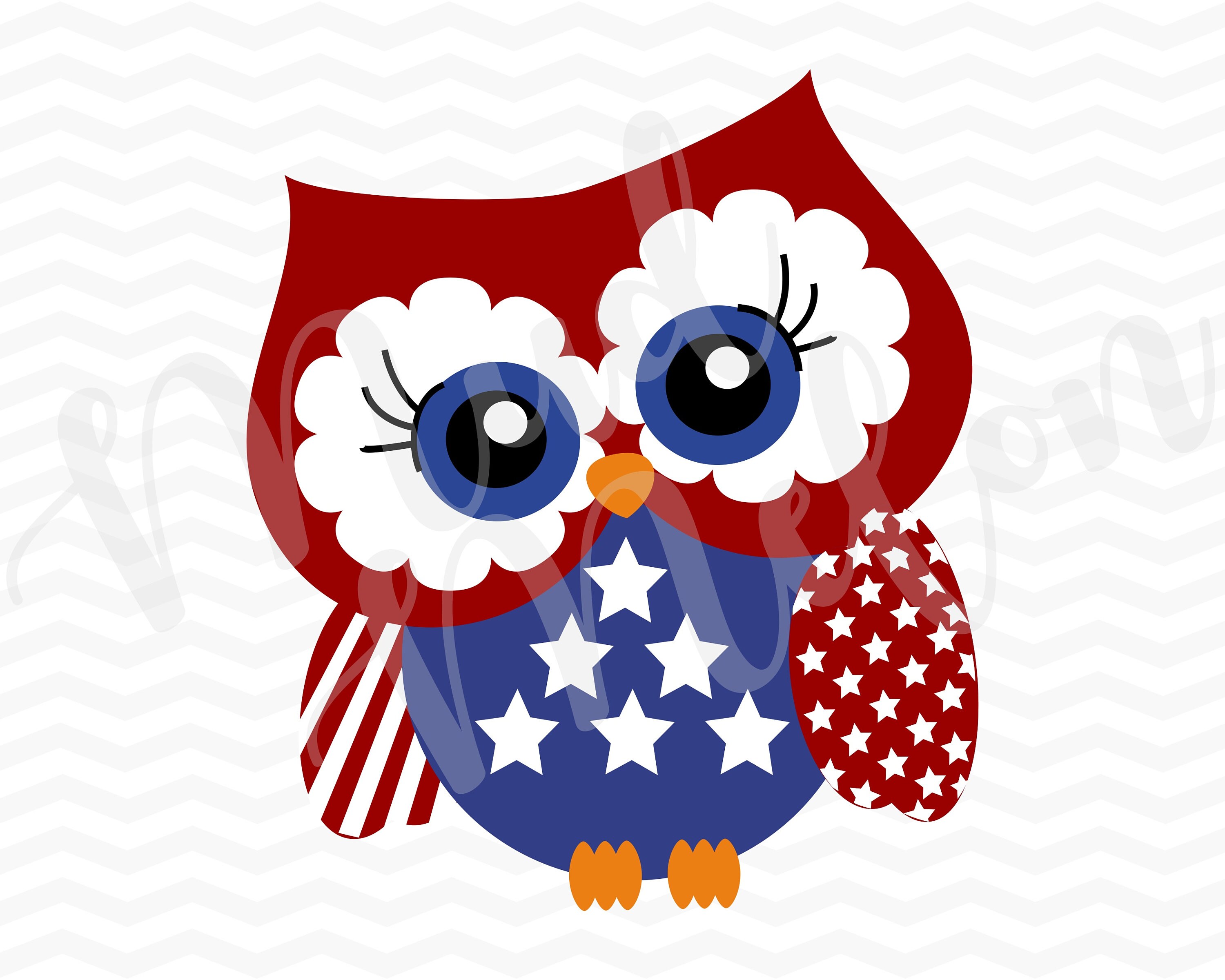 4th of July PNG Clipart Patriotic Owl Digital Download Mud | Etsy
