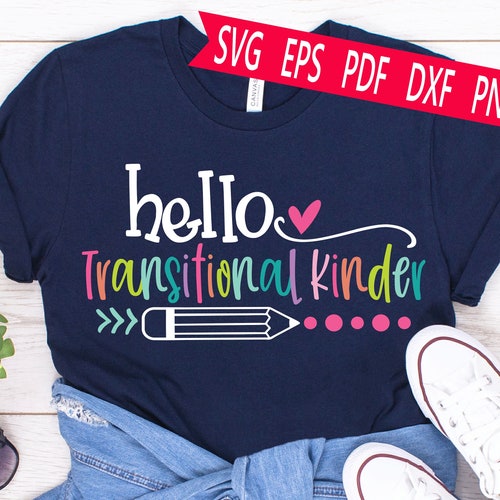 Hello TK Svg Back to School Cut Files Transitional - Etsy