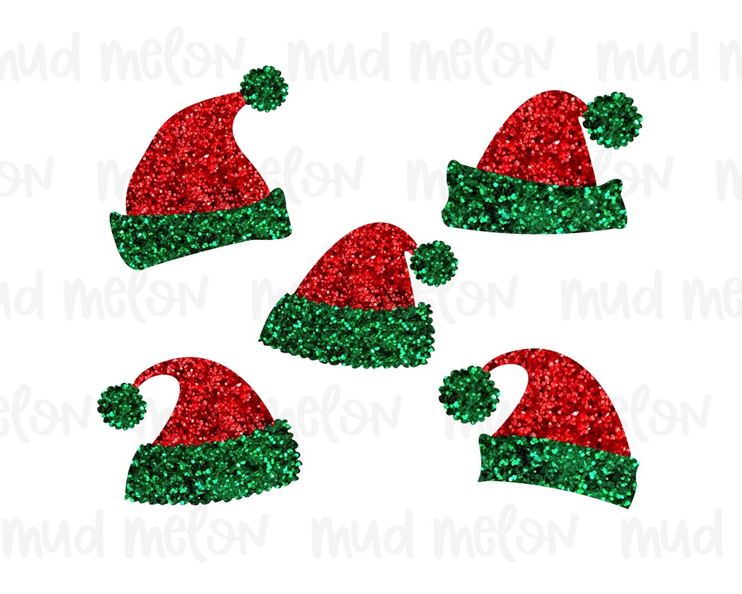 High-quality Santa Hat Clipart Set Perfect for DIY Crafts and Projects ...