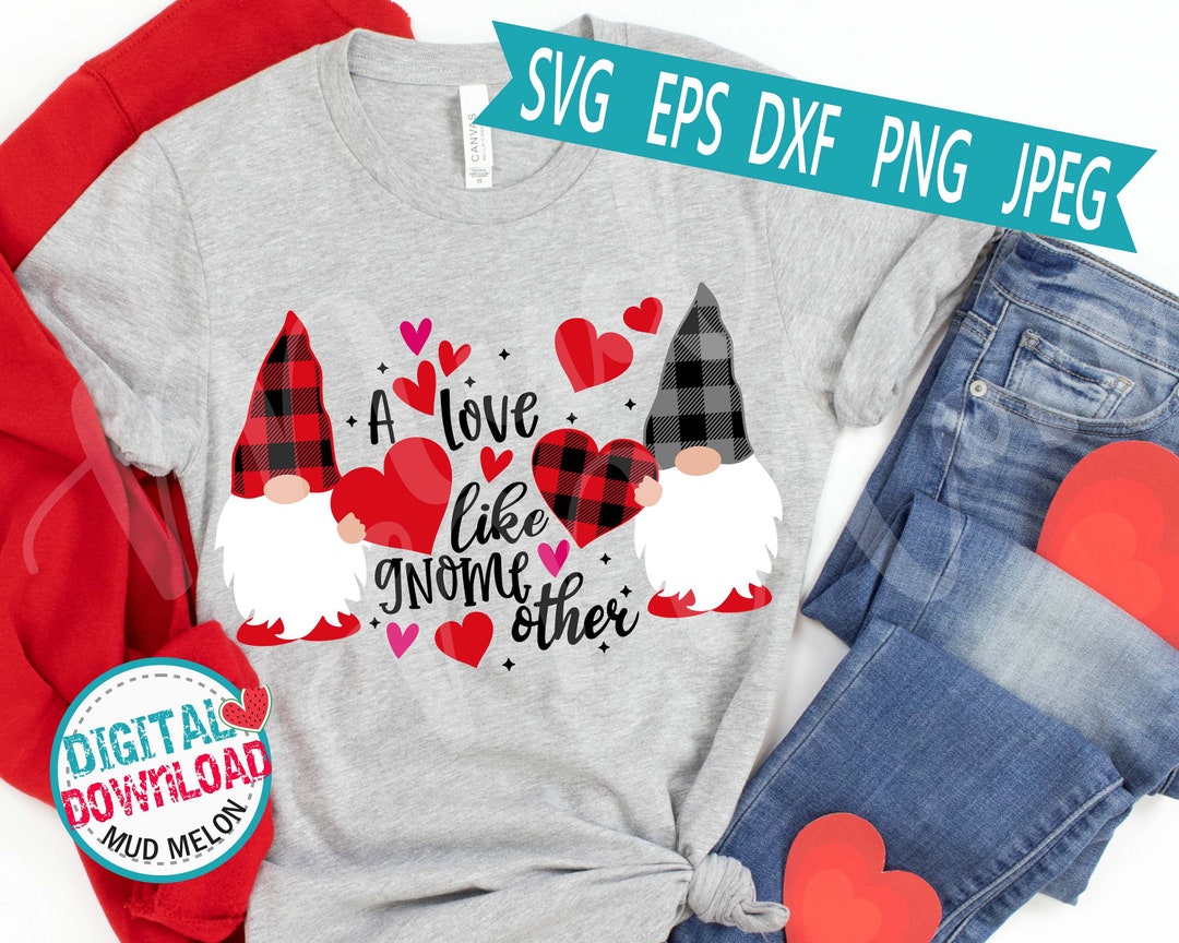 Valentine Gnome Svg Eps Dxf Png Cut File. Valentine's Day Svg. Gnomies ...