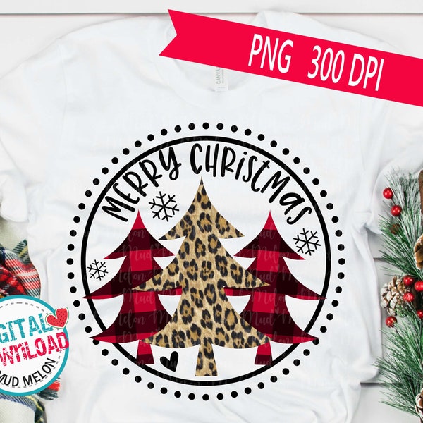 Plaid and Leopard Christmas Tree Screen Print - Etsy