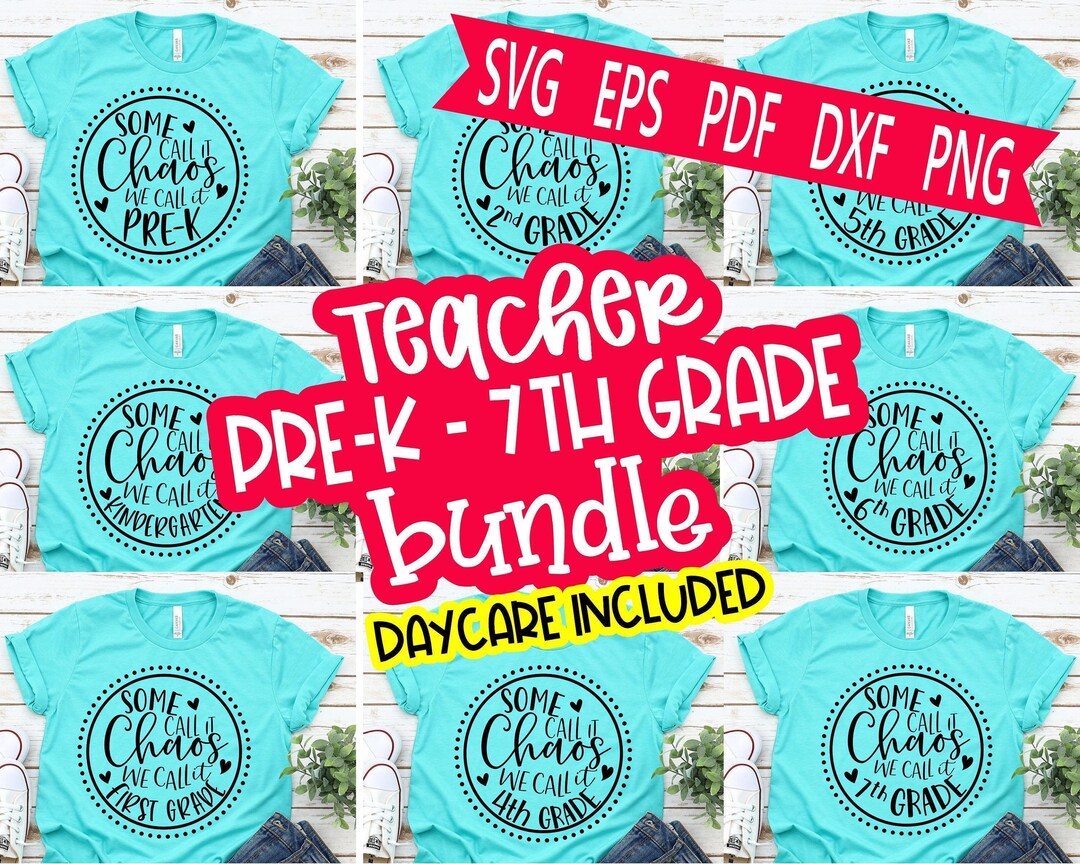 Back to School SVG Bundle: Pre-k - 7th Grade Designs (digital Download ...