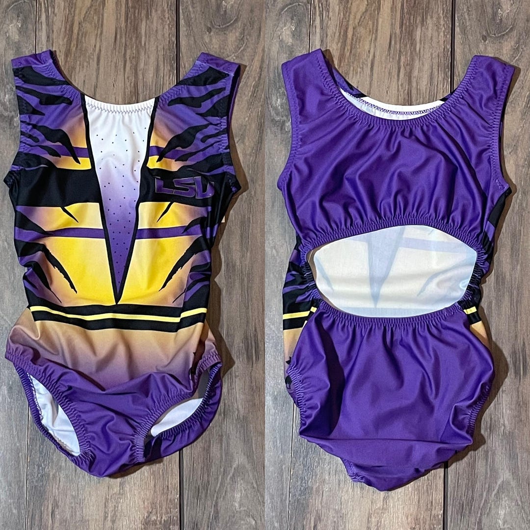 NWT Louisiana State University LSU Purple Yellow College Gymnastics ...