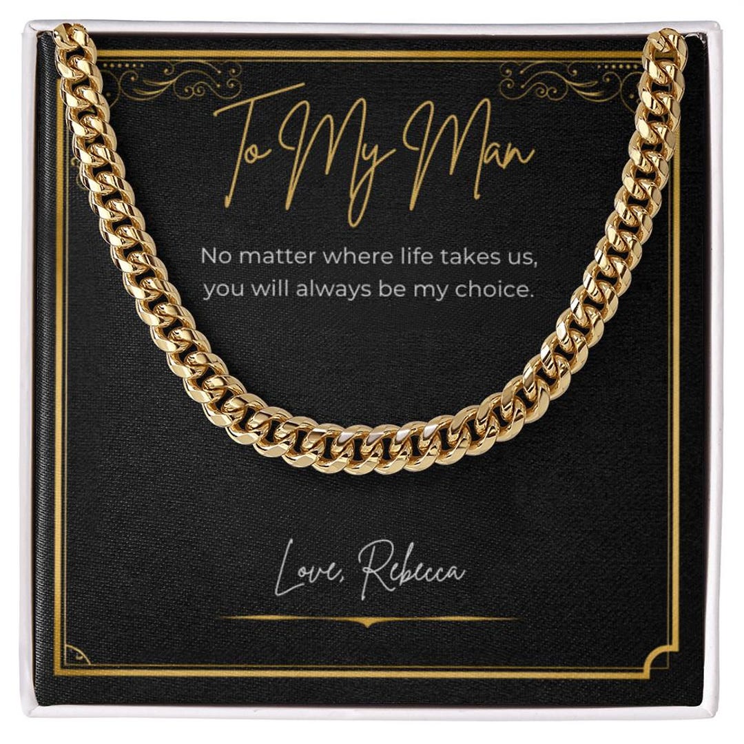 Personalized Cuban Link Necklace for Men, Valentine's Day Gift With ...