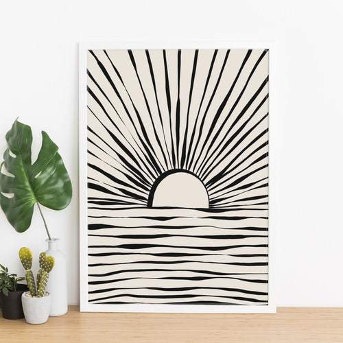 Boho Art Prints Boho Digital Print Abstract Sun Art | Etsy