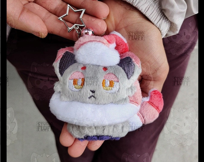 Hisuian Zorua Keychain Plush Handmade - Etsy