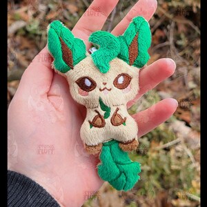 Leafeon Keychain Plush Handmade - Etsy