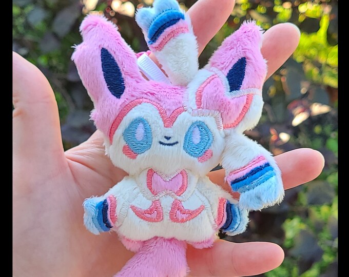 Sylveon Keychain Plush Handmade READY TO SHIP - Etsy