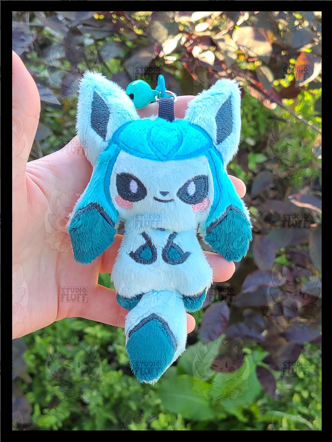 Glaceon Keychain Plush Handmade - Etsy UK