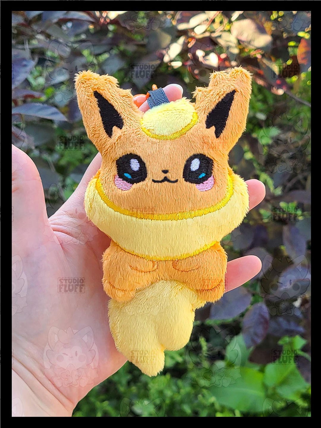 Flareon Keychain Plush Handmade - Etsy