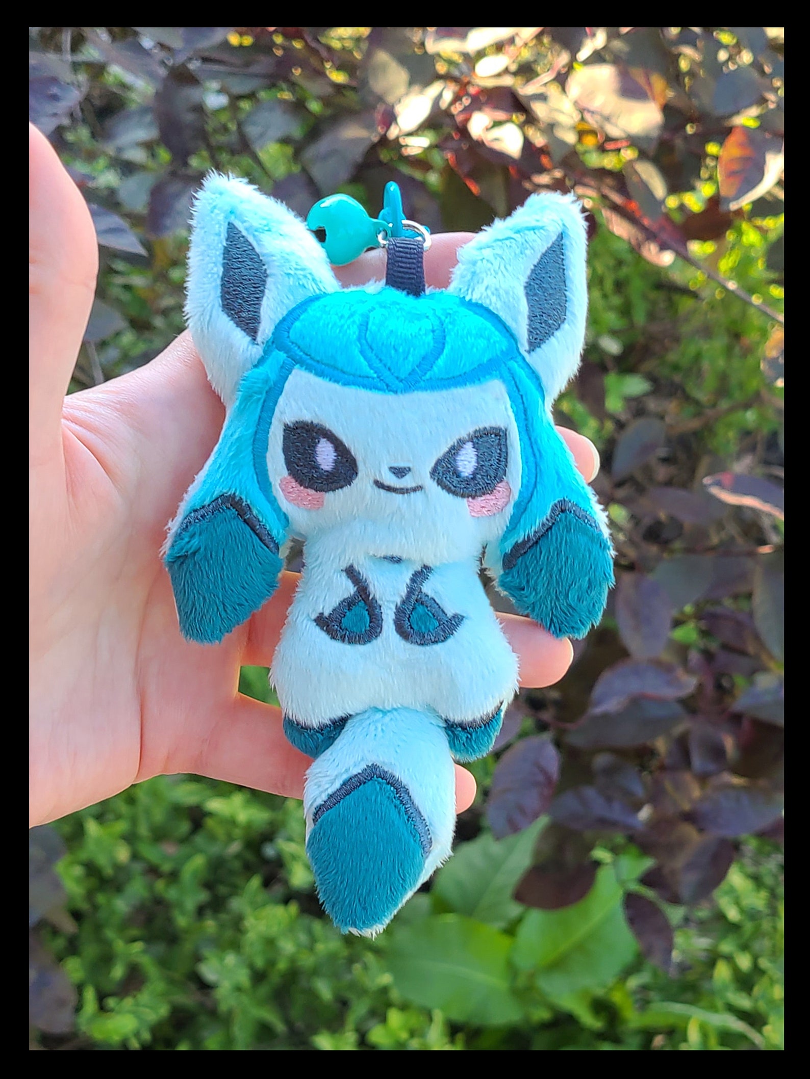 Glaceon Keychain Plush Handmade READY TO SHIP - Etsy