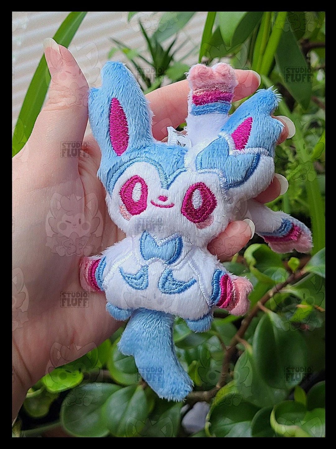 Sylveon Keychain Plush Handmade READY TO SHIP - Etsy